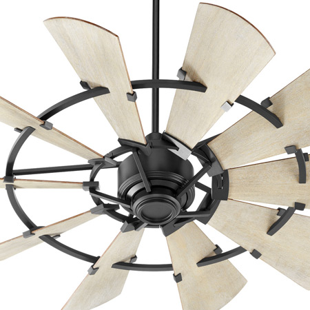 Windmill Collection 52” 10-Blade Ceiling Fan in Noir with Weathered Oak ...
