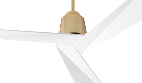 Dynamo Collection 54” 3-Blade Ceiling Fan in Aged Brass with White ...
